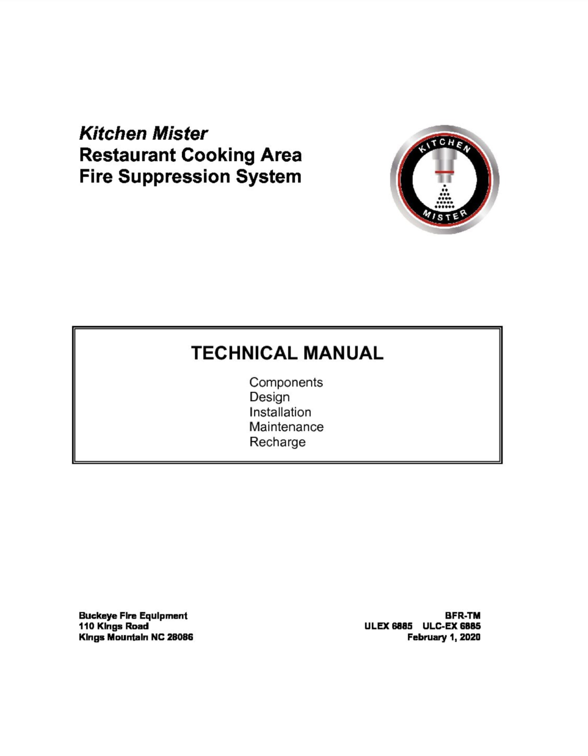 Kitchen Mister Training Information - Buckeye Fire Equipment